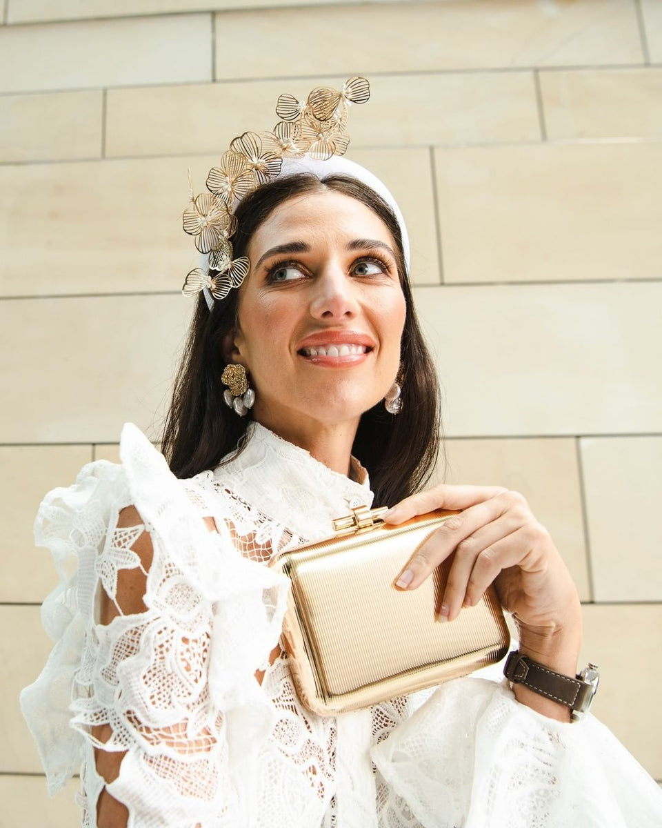 Alexandra Talifero wearing a custom FORD MILLINERY piece