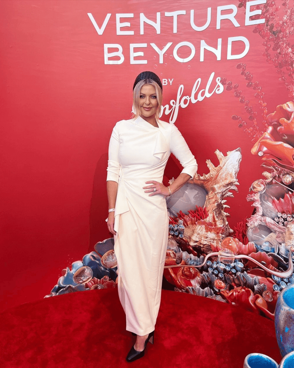 Emma Hawkins wearing our "SANTORINI" – FORD MILLINERY