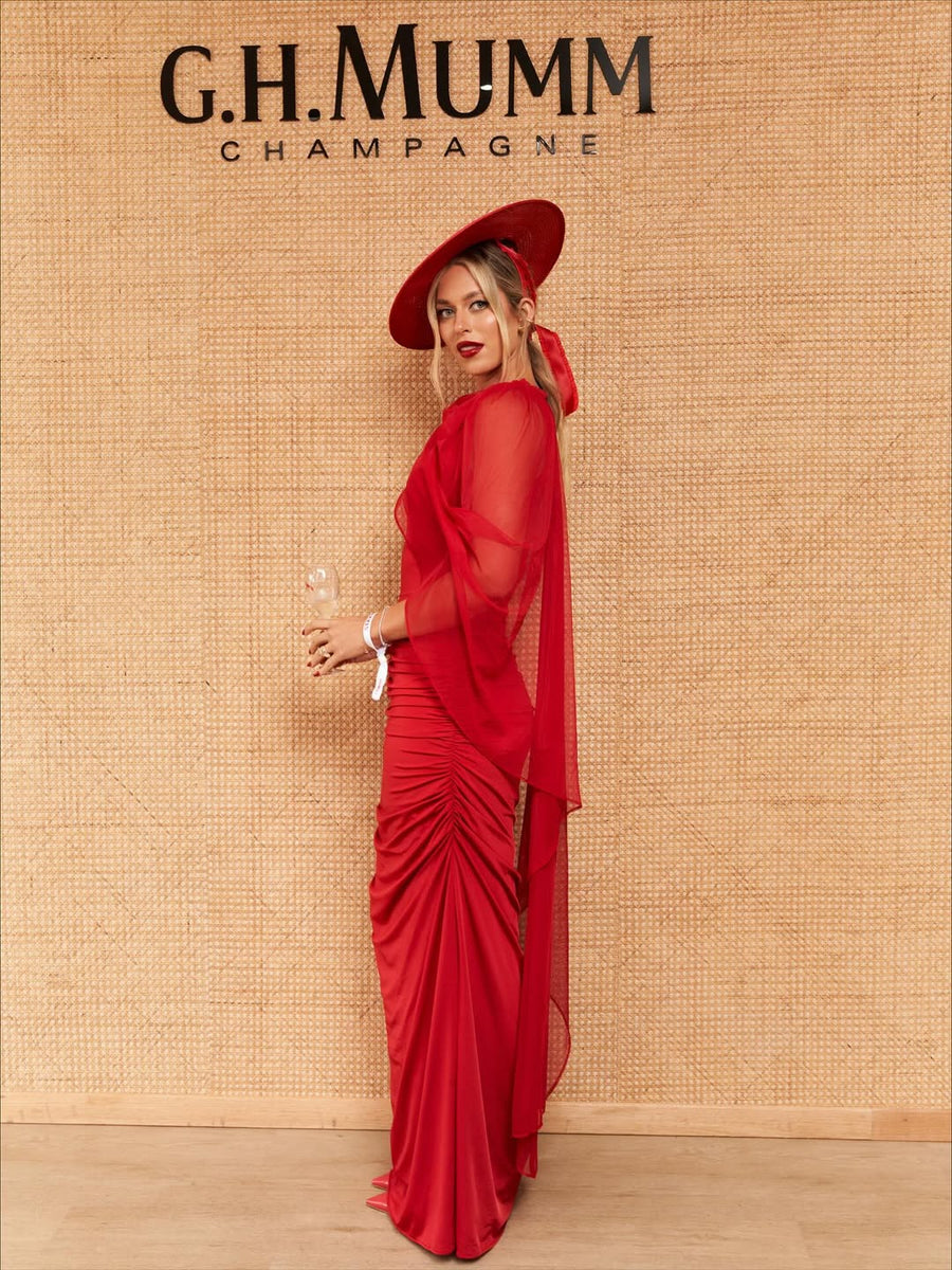 Content creator Georgia Hayes wears "ANNIE" – FORD MILLINERY