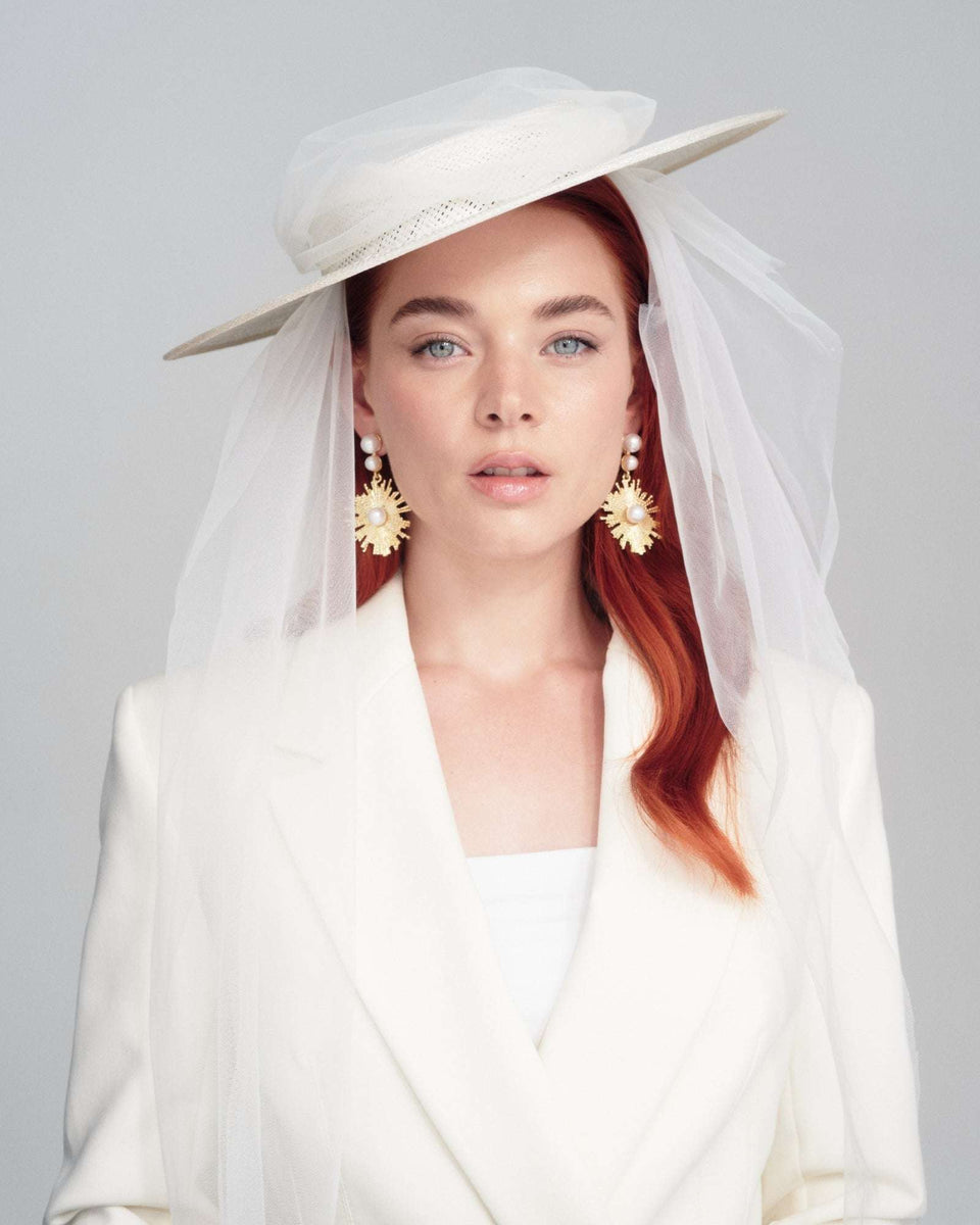 DODGER | Luxury bridal hat with veil – FORD MILLINERY