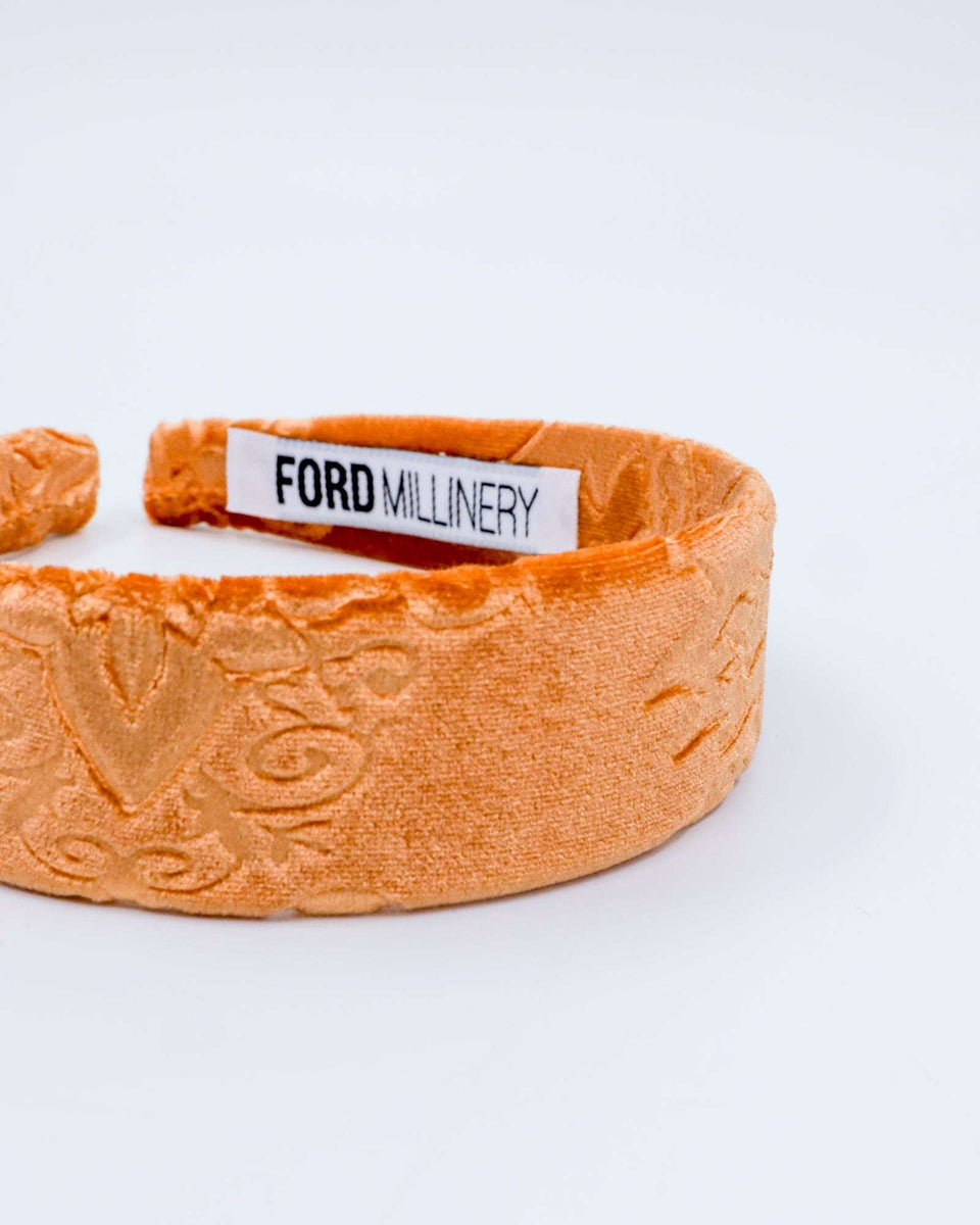 DERINYA Velvet Headband (orange) | FORD MILLINERY