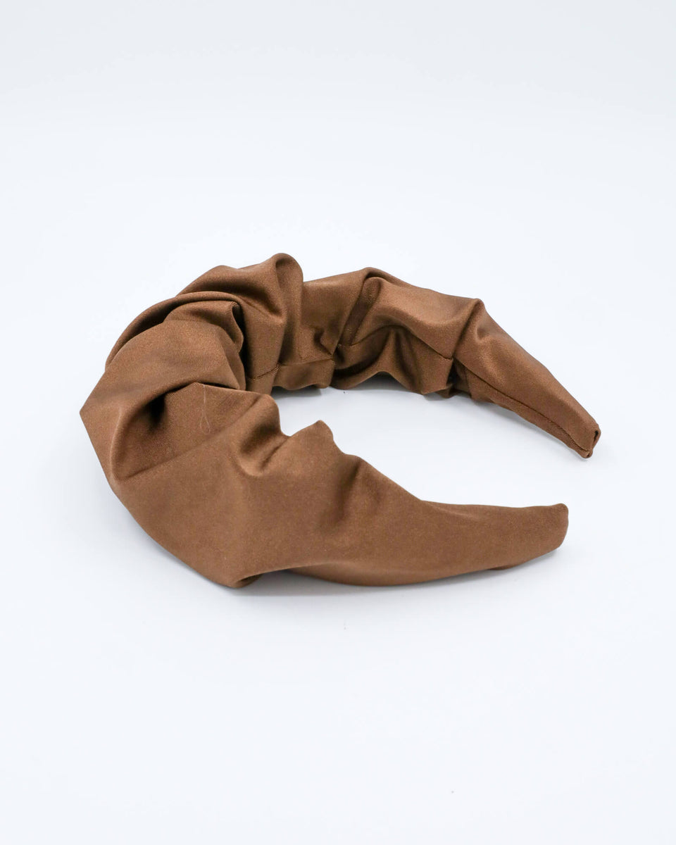 "JUDE" Brown Ruched Headband by Australian label, FORD MILLINERY