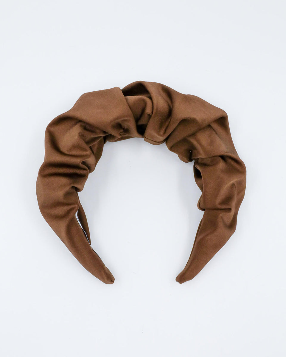 "JUDE" Brown Ruched Headband by Australian label, FORD MILLINERY