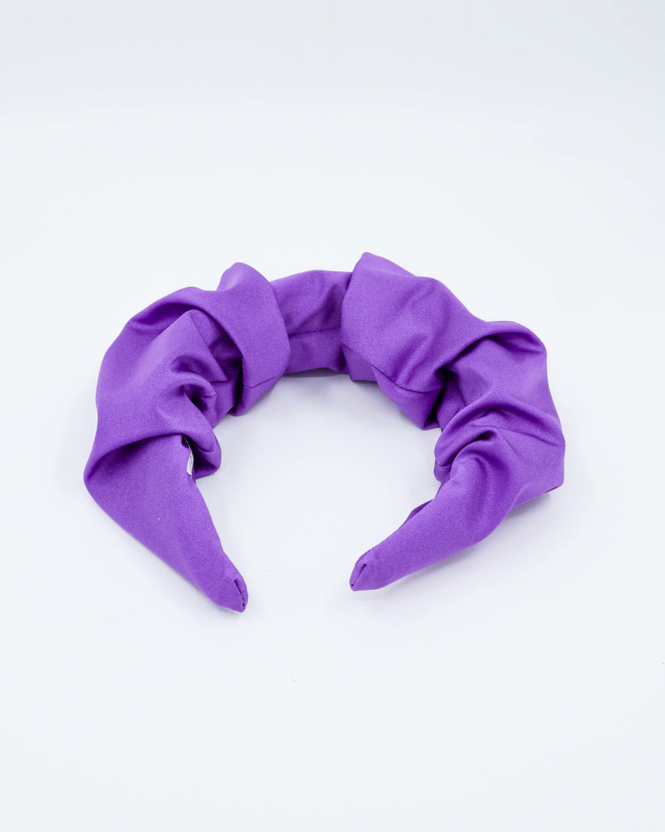 "JUDE" Warm Purple Ruched Headband by Australian label, FORD MILLINERY