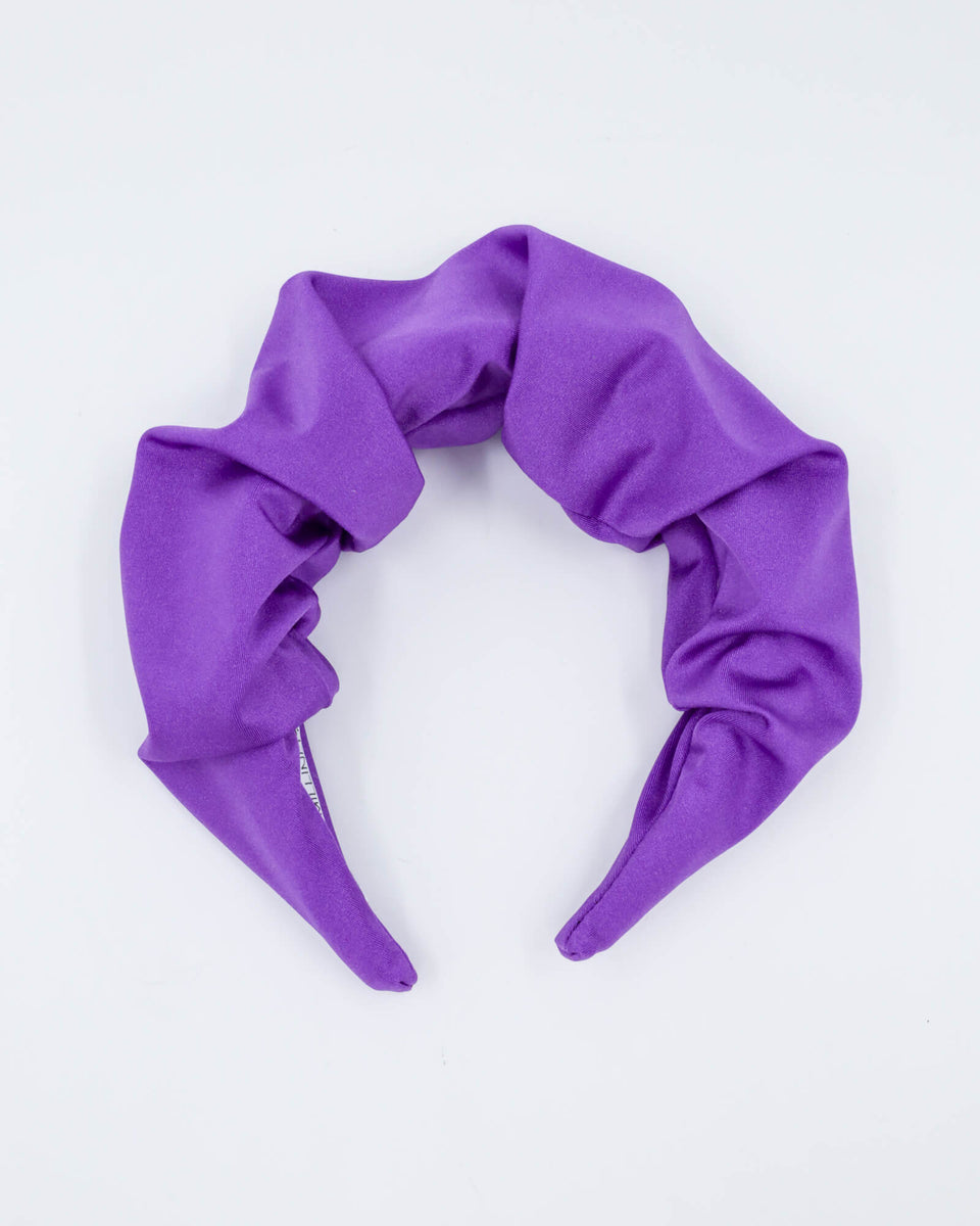 "JUDE" Warm Purple Ruched Headband by Australian label, FORD MILLINERY