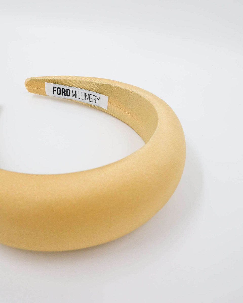 "MONICA" Golden Sand Padded Headband by Australian label, FORD MILLINERY