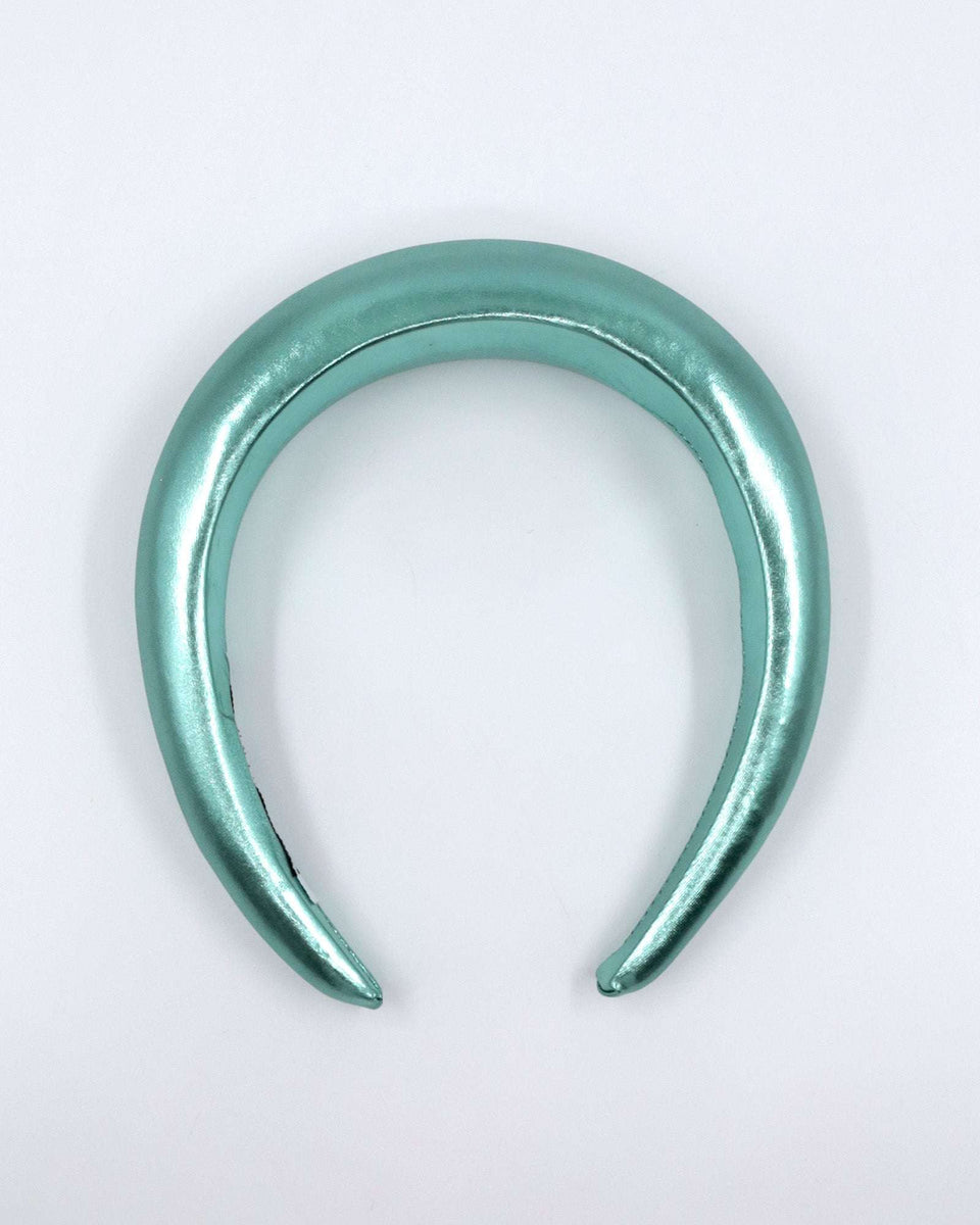 "GAGA" Chrome Aqua Padded Headband by Australian label, FORD MILLINERY