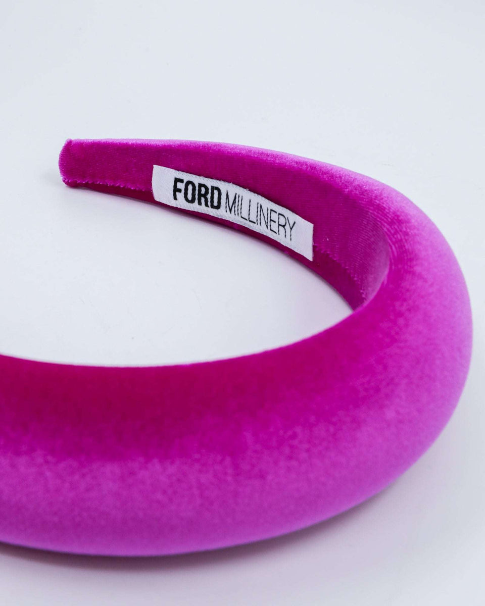 "PHOEBE" Berry Velvet Padded Headband by Australian label, FORD MILLINERY