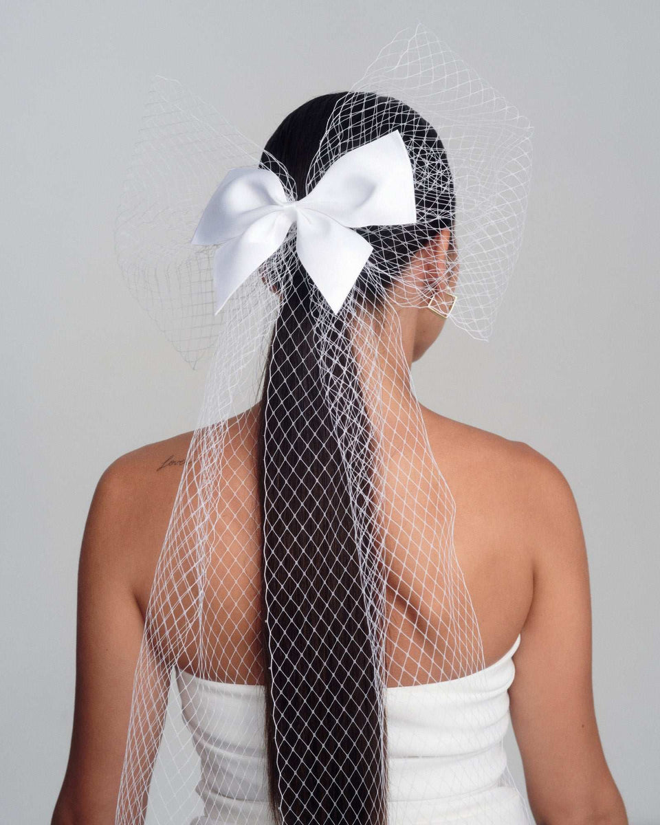 BOWIE | Oversized two-textured bridal bow – FORD MILLINERY