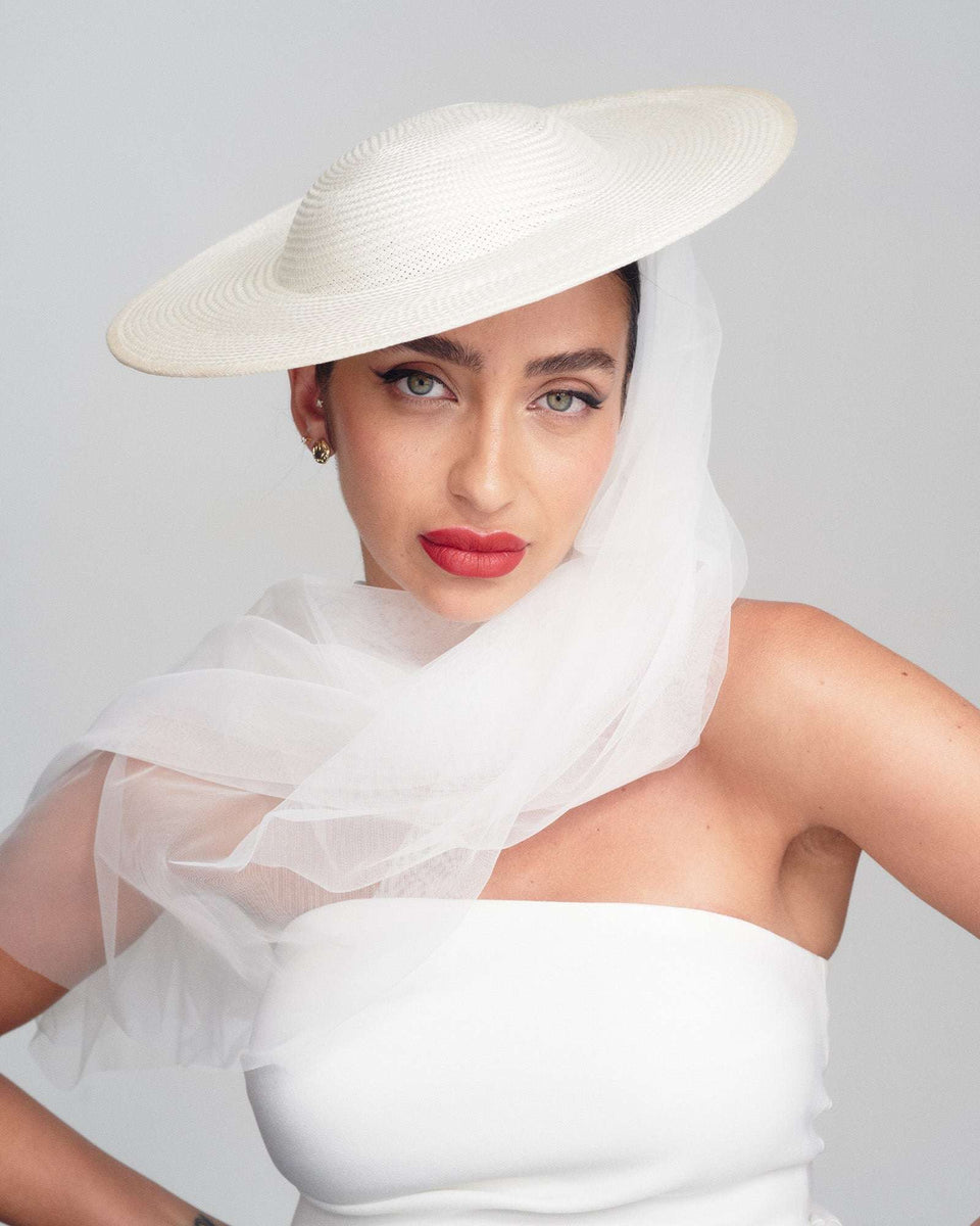 WARD | Luxury bridal hat made of premium straw fabrication – FORD MILLINERY