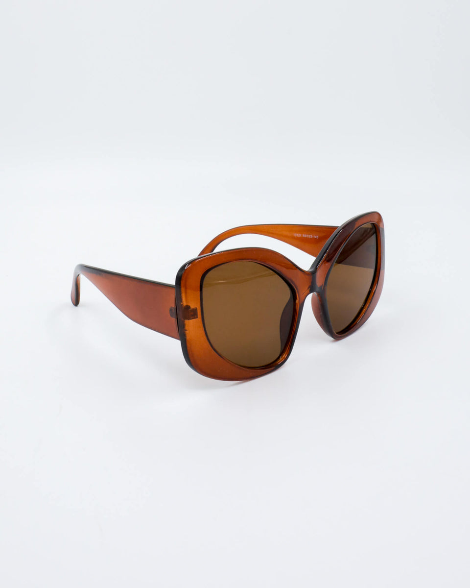 LOUIS Oversized Retro Sunglasses in Brown | FORD MILLINERY