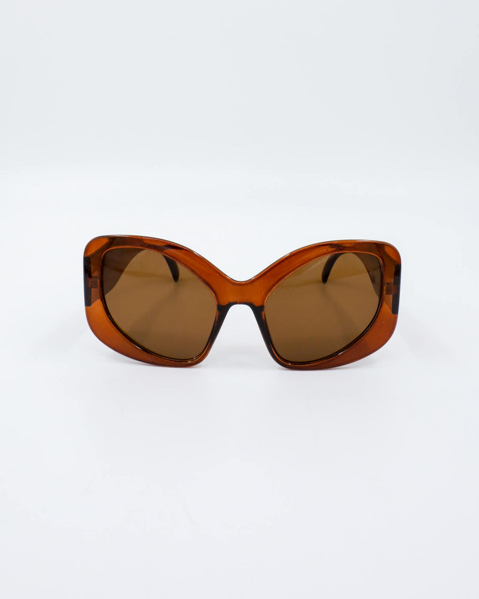 LOUIS Oversized Retro Sunglasses in Brown | FORD MILLINERY