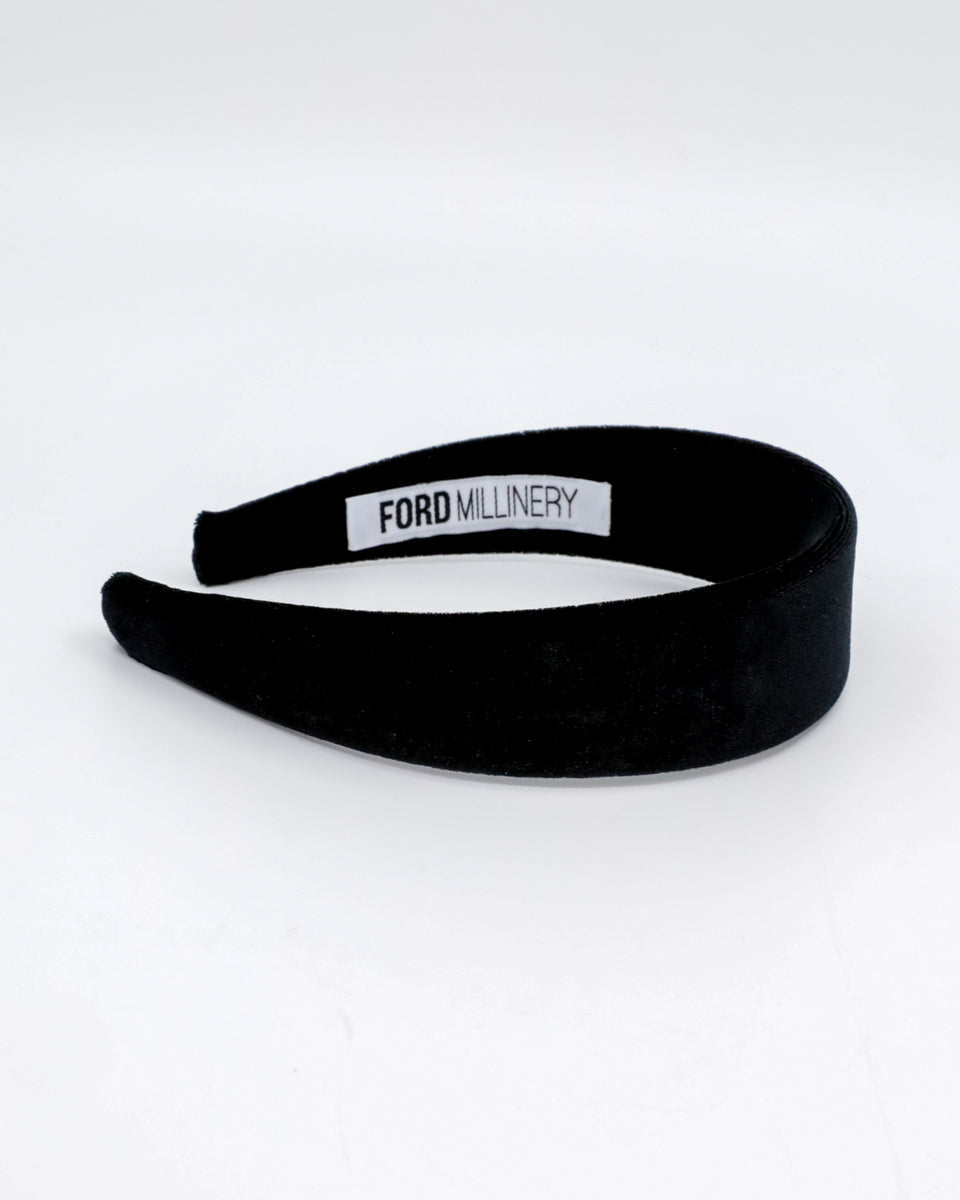 PHAT Flat Velvet Headband (black) | FORD MILLINERY