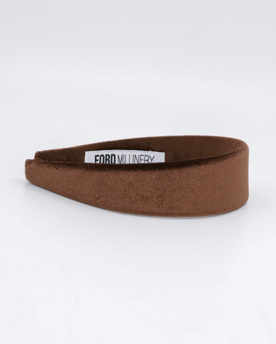 PHAT Flat Velvet Headband (brown) | FORD MILLINERY