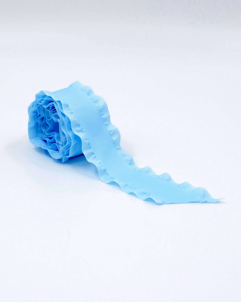 Length of Light Blue Ruffled Ribbon by FORD MILLINERY