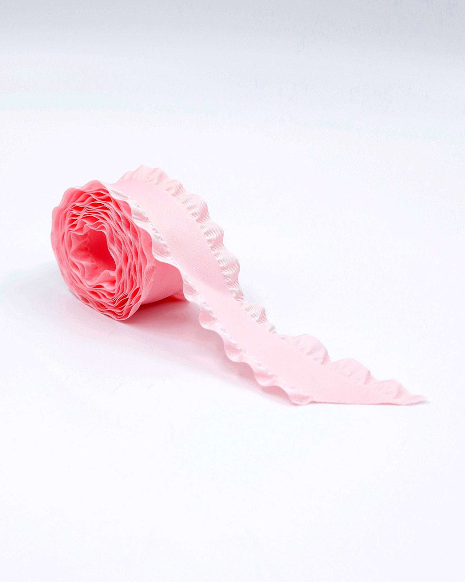 Length of Light Pink Ruffled Ribbon by FORD MILLINERY