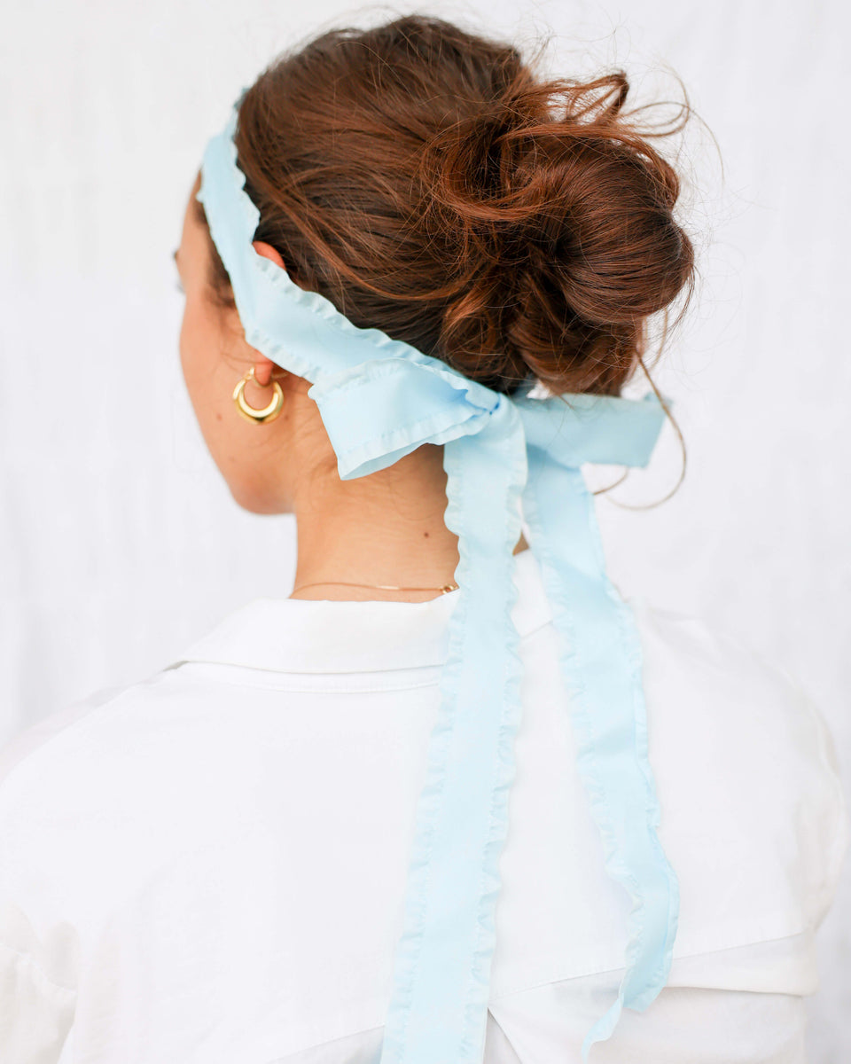 Length of Light Blue Ruffled Ribbon by FORD MILLINERY