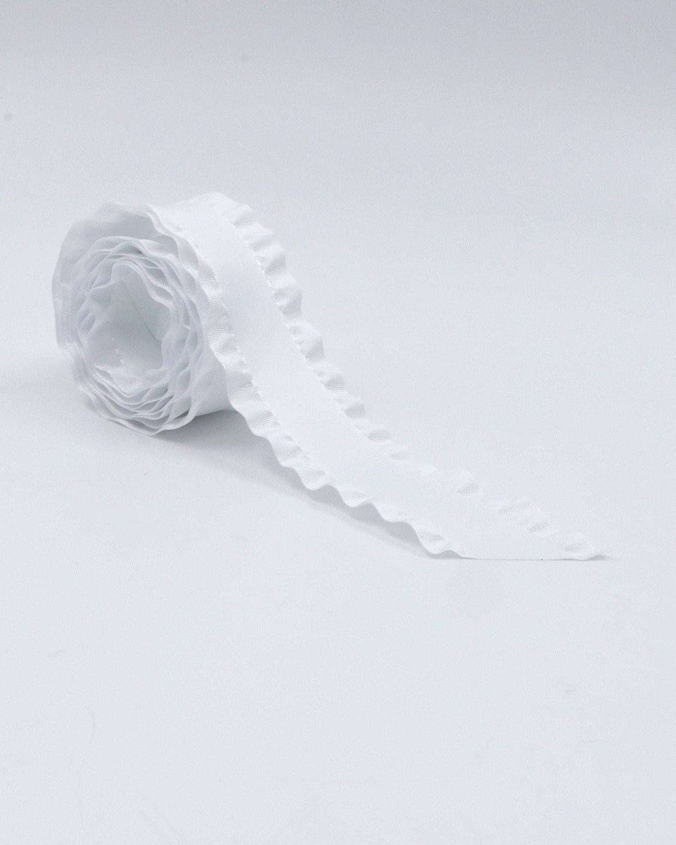 Length of White Ruffled Ribbon by FORD MILLINERY