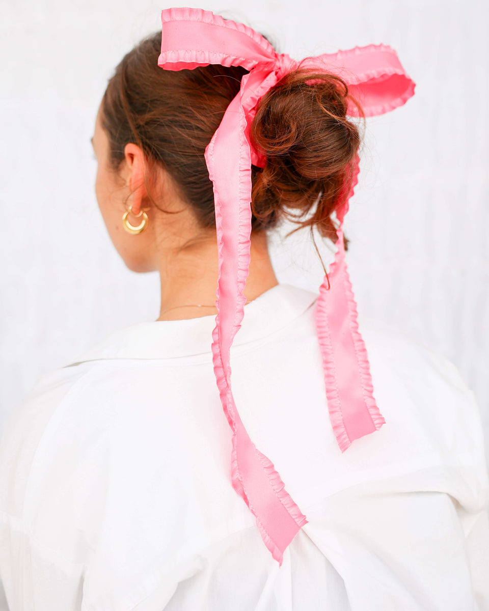 Length of Light Pink Ruffled Ribbon by FORD MILLINERY