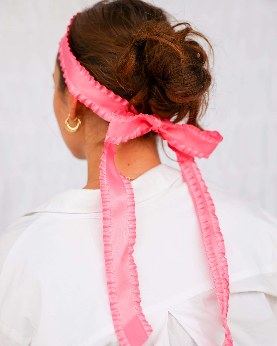 Length of Light Pink Ruffled Ribbon by FORD MILLINERY
