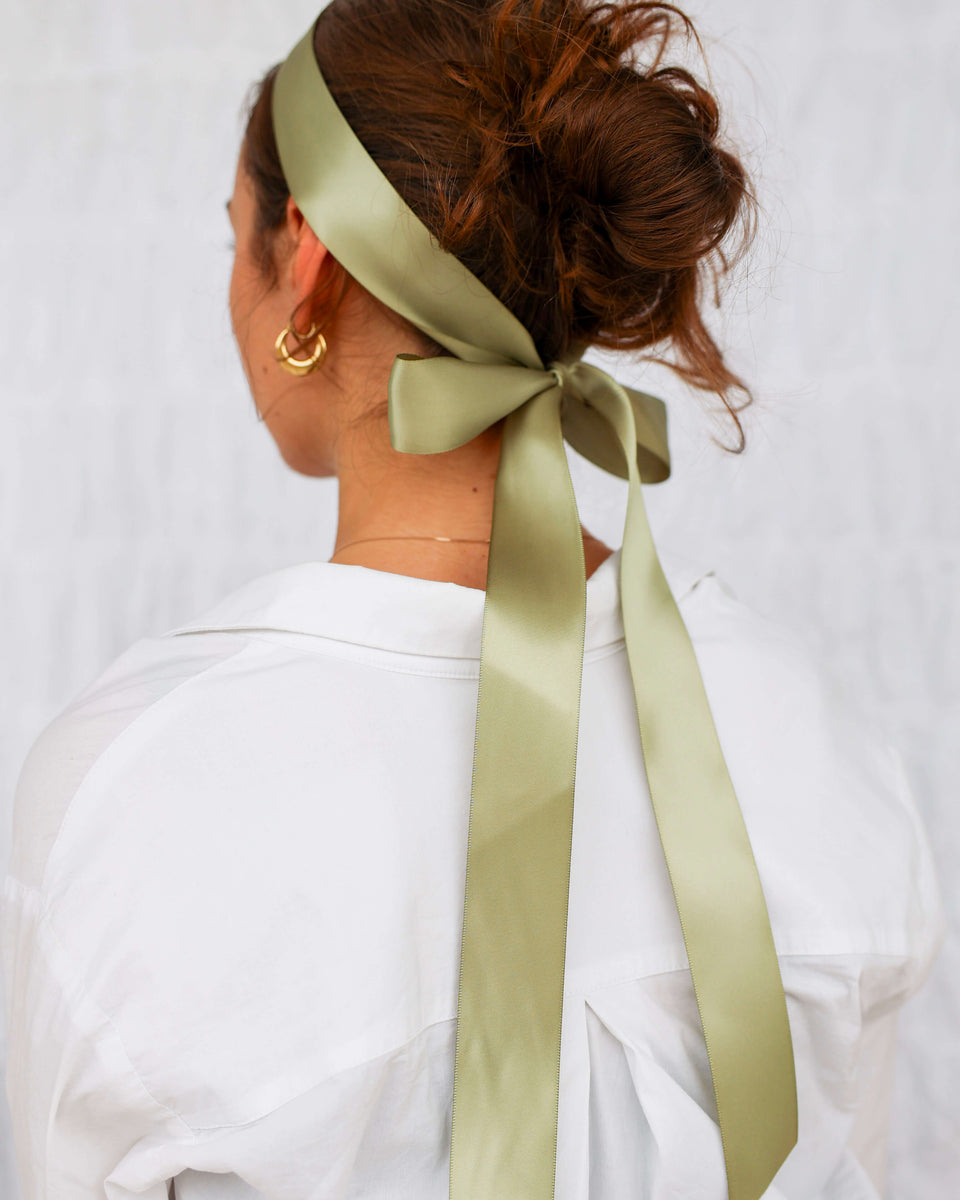 Length of Ivory Satin Ribbon by FORD MILLINERY