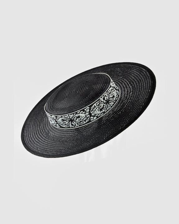 'CASSIDY' Black Wide Brim Hat by FORD MILLINERY