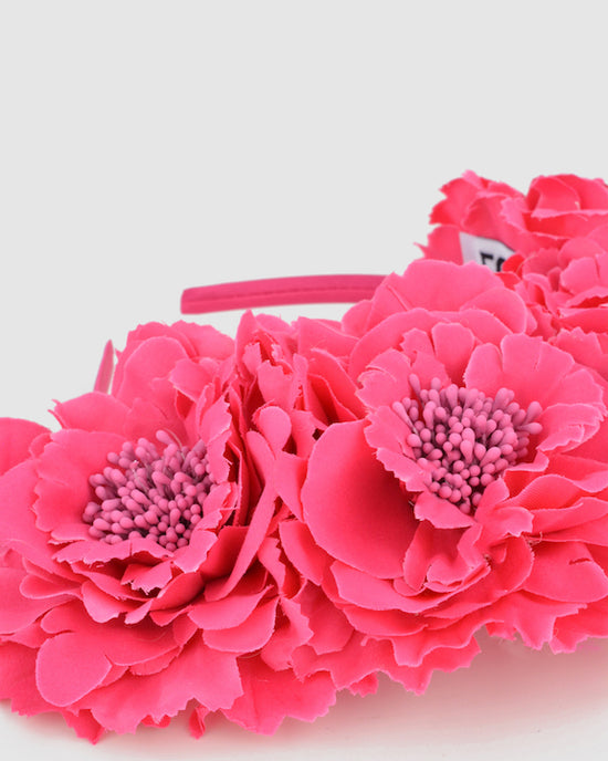 'LENA' Hot Pink Flower Crown by FORD MILLINERY
